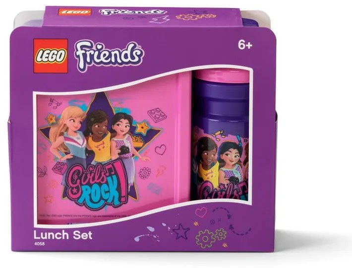 Set láhve na vodu a boxu na svačinu LEGO® Friends Girls Rock