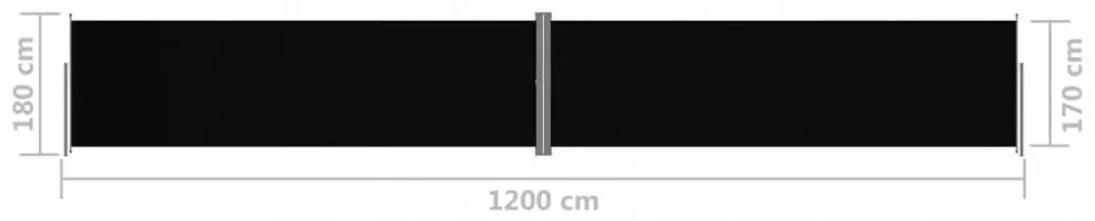 Zatahovací boční markýza 180x1200 cm Dekorhome Červená