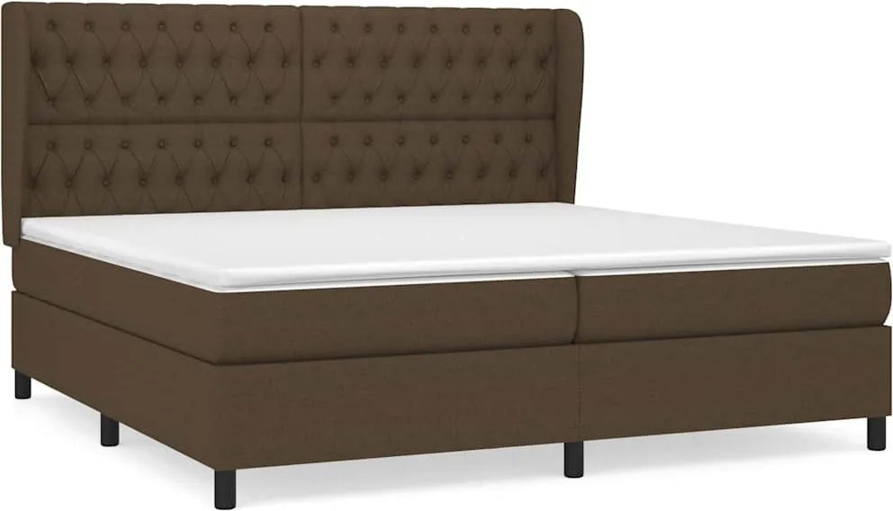 Box spring postel s matrací tmavě hnědá 200x200 cm textil 3128232
