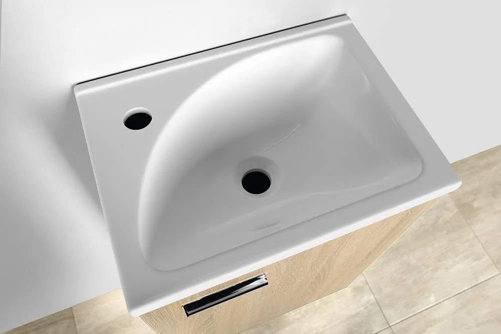 Aqualine Aqualine, ZOJA/KERAMIA FRESH umyvadlová skříňka 40x50x32cm, dub platin, 51048DP