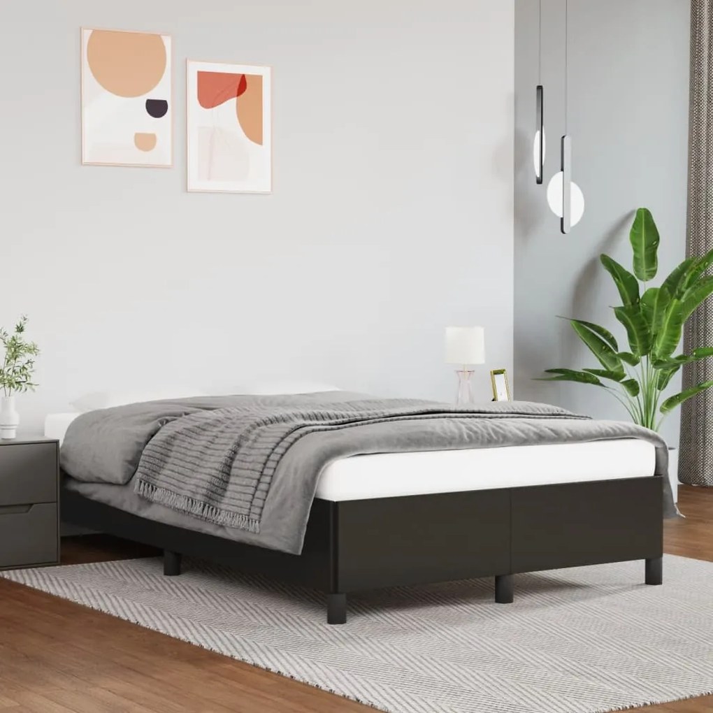 Rám postele bez matrace černá 120x190 cm umělá kůže 3269645