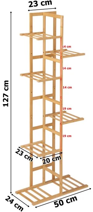 Stojan na květiny HERVEL bambusový