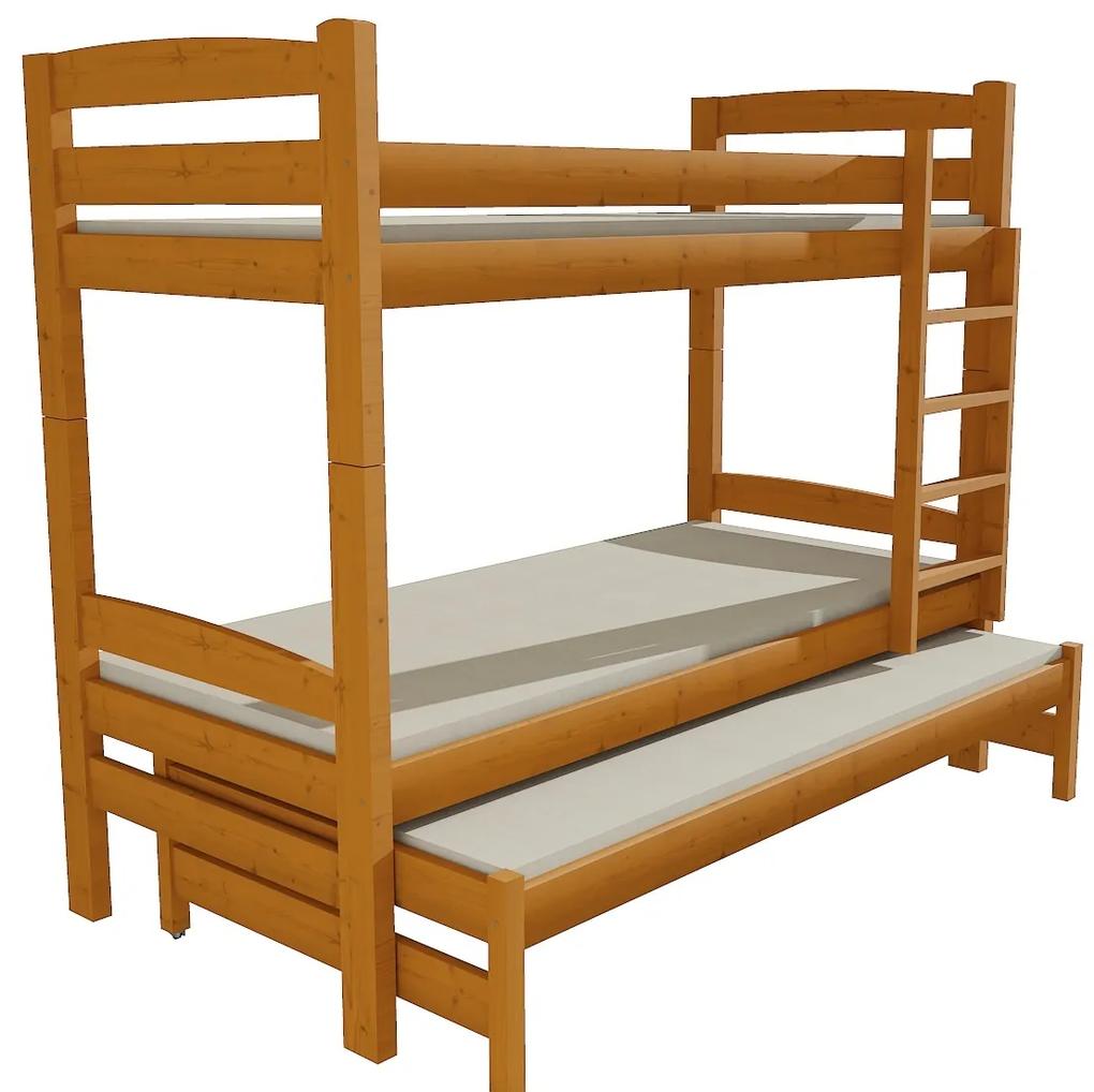 Patrová postel s výsuvnou přistýlkou PPV 017 90 x 200 cm - OLŠE