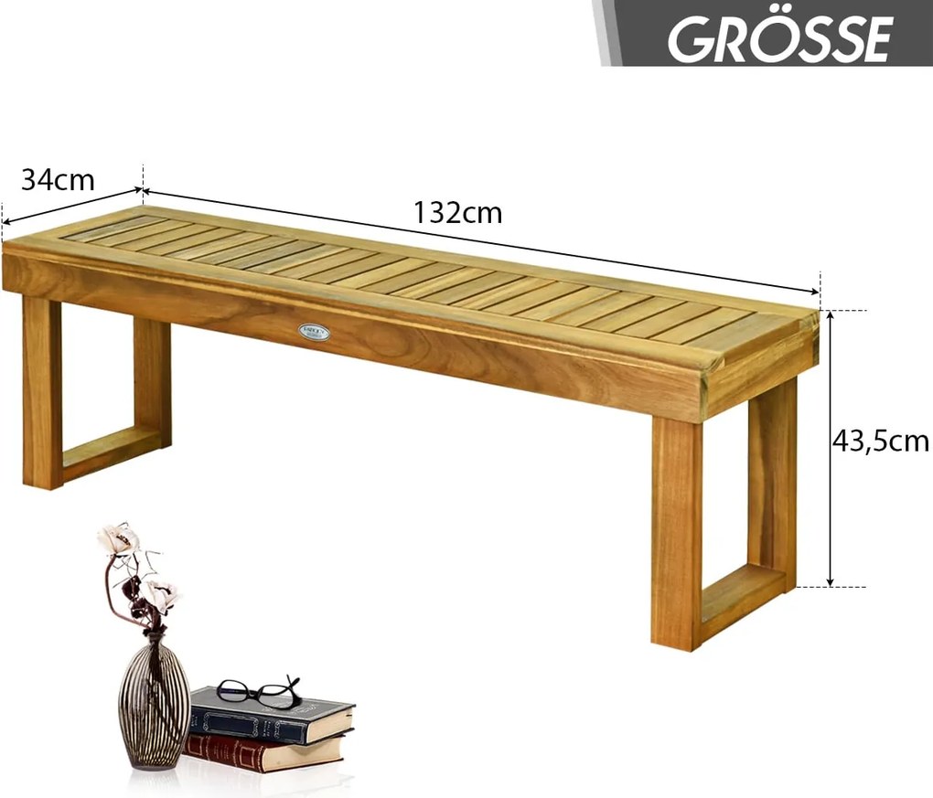 Costway Lavice zahradní nábytek z masivu dřevěná nosnost do 360 kg teak