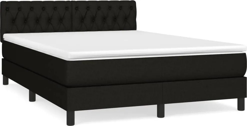 Box spring postel s matrací černá 140x200 cm textil 3140299