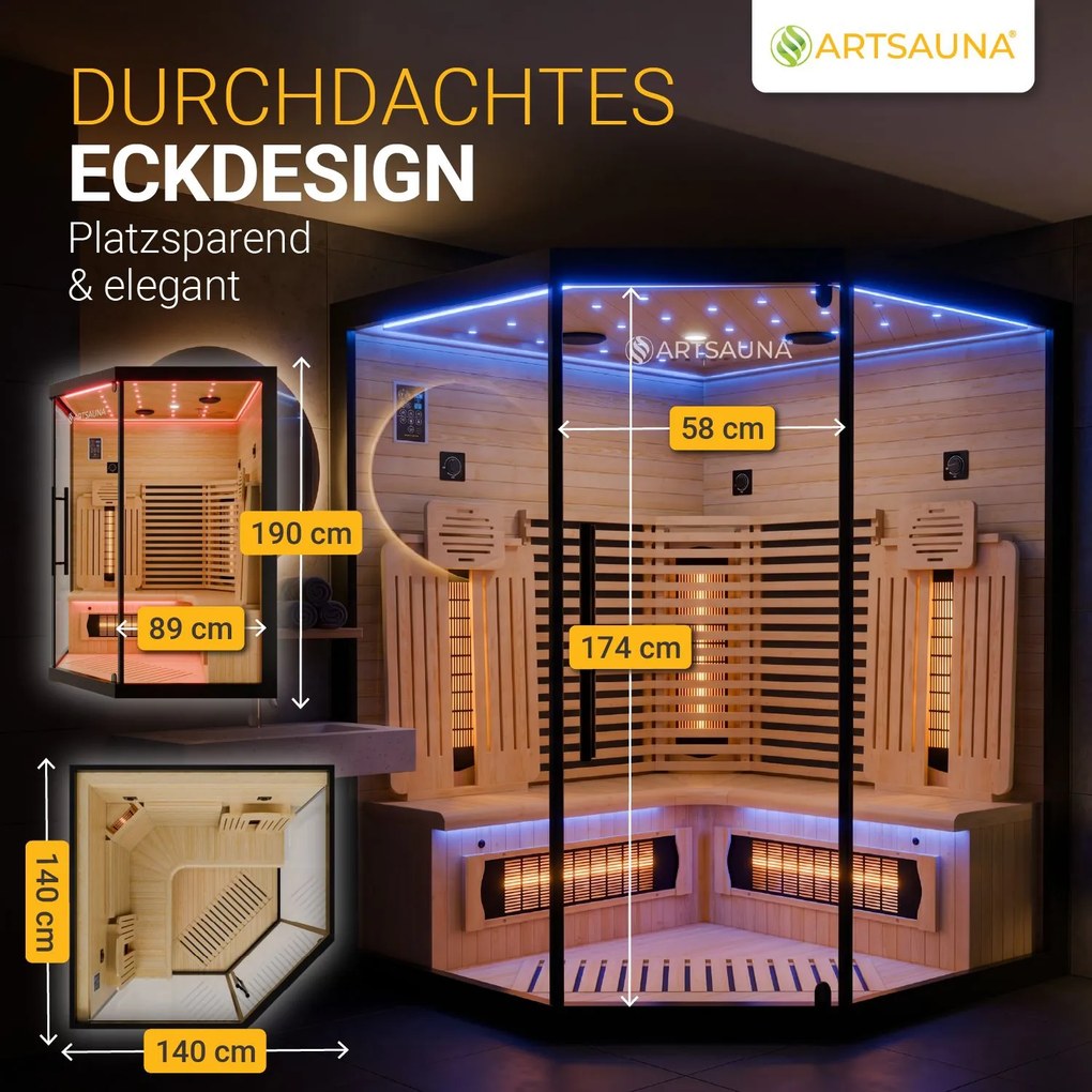 Artsauna Infrasauna Malmö 140, černá