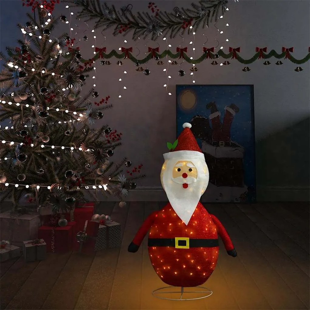 Dekorativní vánoční Santa Claus s LED luxusní tkanina 90 cm 328498