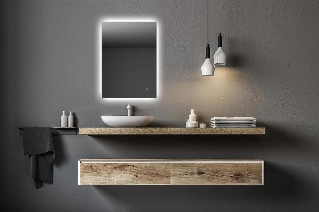 Zrcadlo do koupelny s LED osvětlením - 50 x 70 cm se senzorem - Ambiente