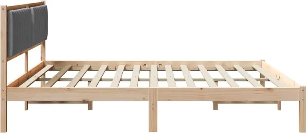 Rám postele s čelo Tmavě šedá 200 x 200 cm Masivní borové dřevo 3394239