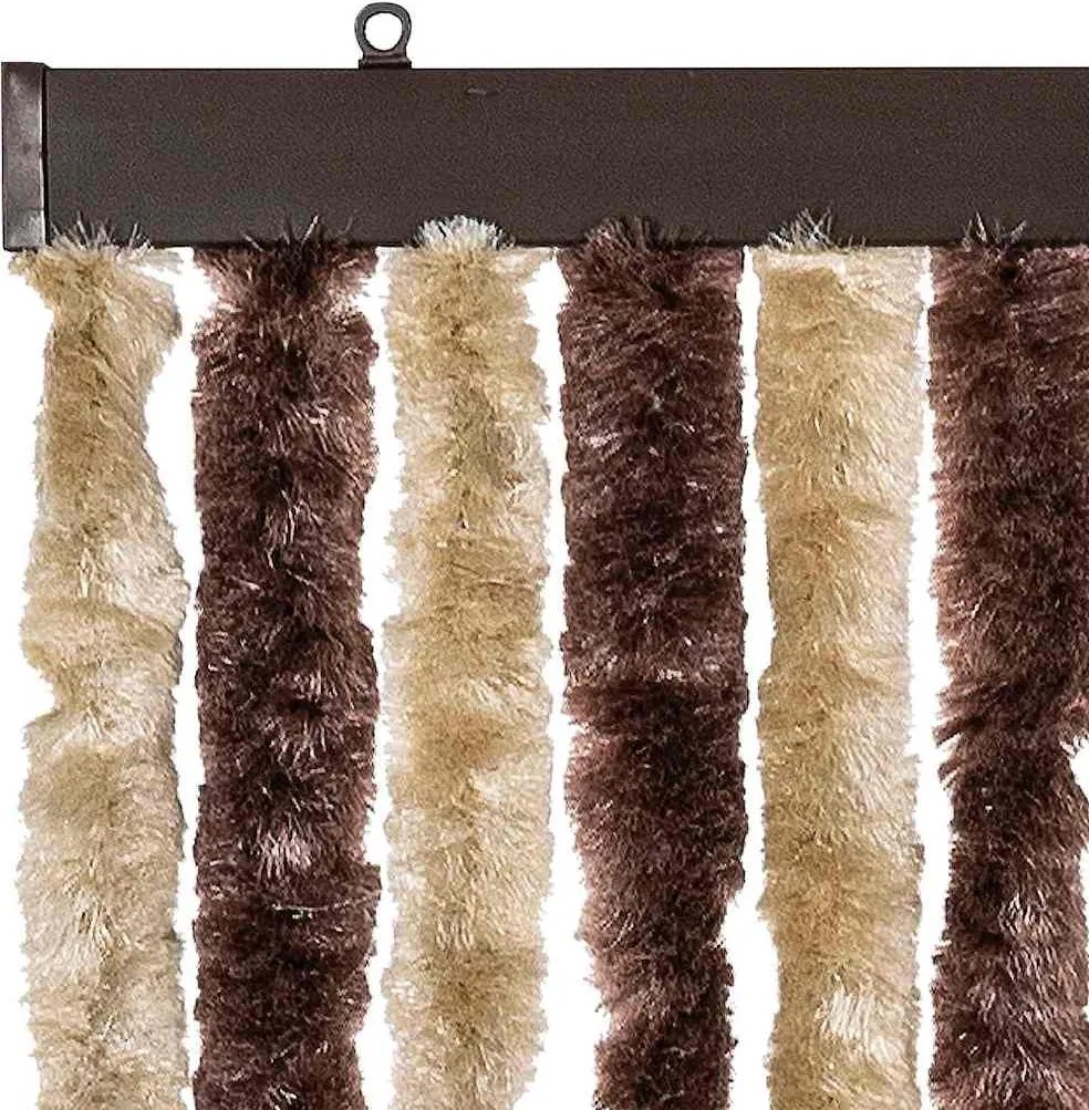 Závěs proti hmyzu béžový a světle hnědý 56 x 200 cm Chenille 315120