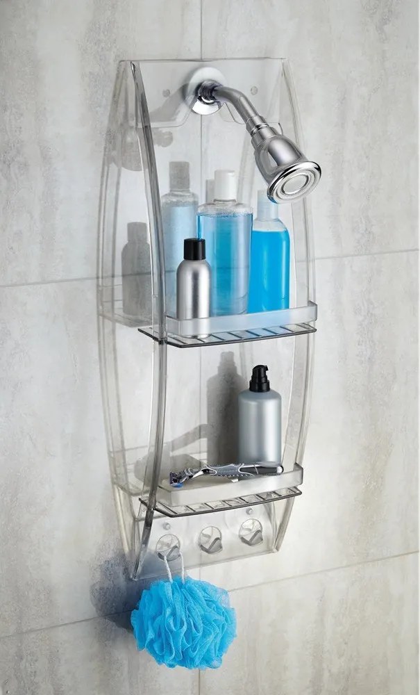 Průhledný závěsný držák do koupelny iDesign, 23 x 73 cm