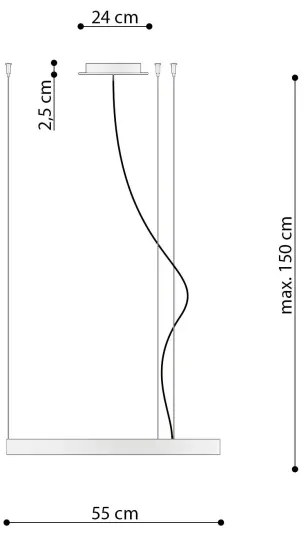 Thoro TH.217 - LED Lustr na lanku RIO LED/30W/230V CRI95 4000K pr. 55 cm zlatá