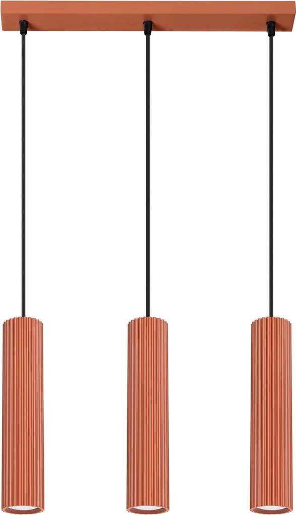 Sollux Lighting Závěsné svítidlo KARBON 3L červený okr