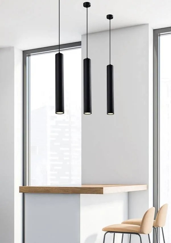 Černý závěsný lustr Tubo 40cm pro žárovku GU10 98-68125 - Candellux