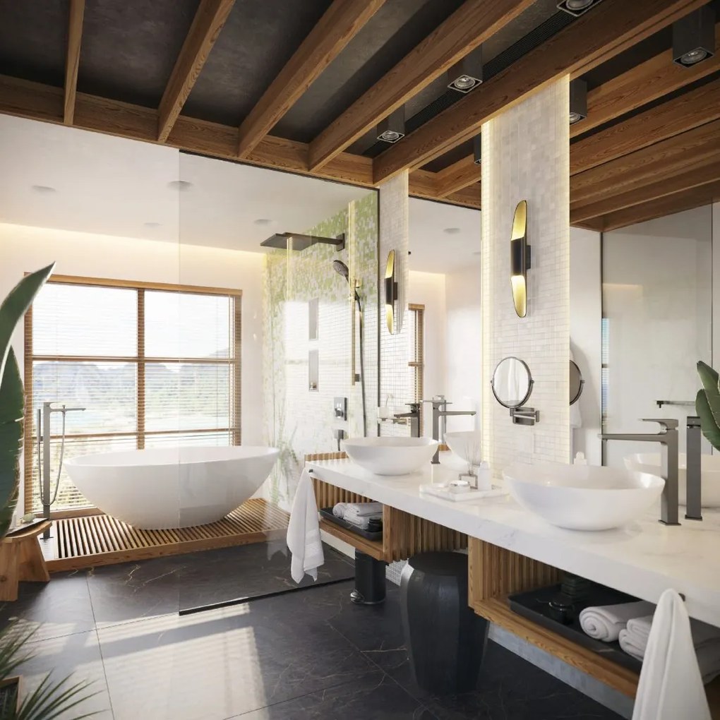 Hansgrohe AddStoris, kosmetické zrcadlo Ø188 mm, kartáčovaný černý chrom, HAN-41791340