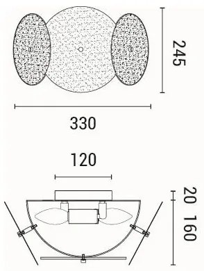 Nástěnné svítidlo GLOW 2xE14/40W/230V