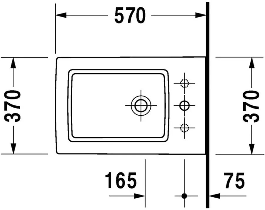 Duravit Vero - stojící bidet, 1 otvor pro baterii propíchnutý, 37x57 cm, bílý 2240100000