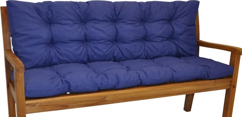 Axin Trading Polstr na zahradní lavičku 150x50 cm (sada) Polstr: Tmavě modrý melír