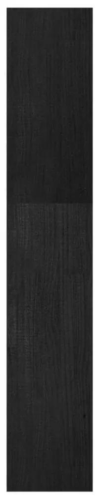 Petromila Knihovna / dělicí stěna černá 40x30x167,5 cm masivní borovice