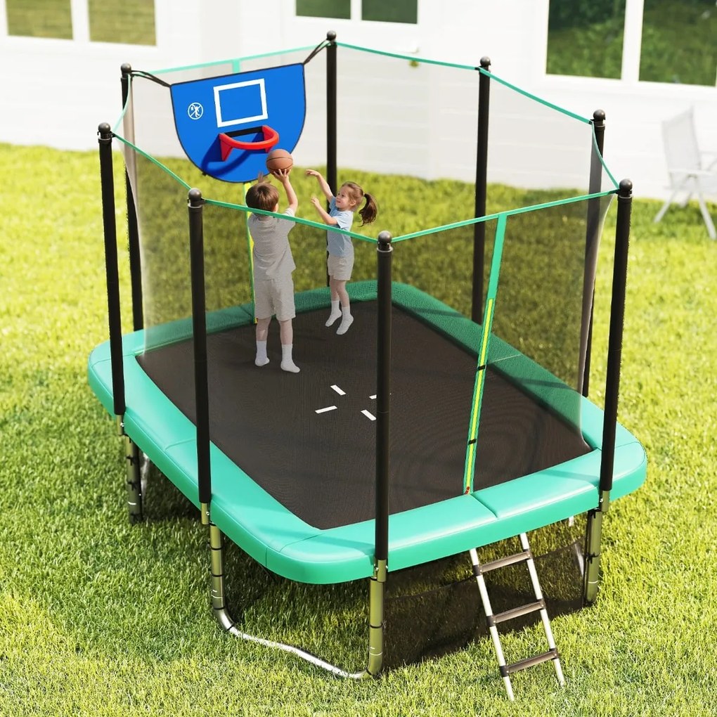 Costway 3 v 1 Obdélníková trampolína se žebříkem