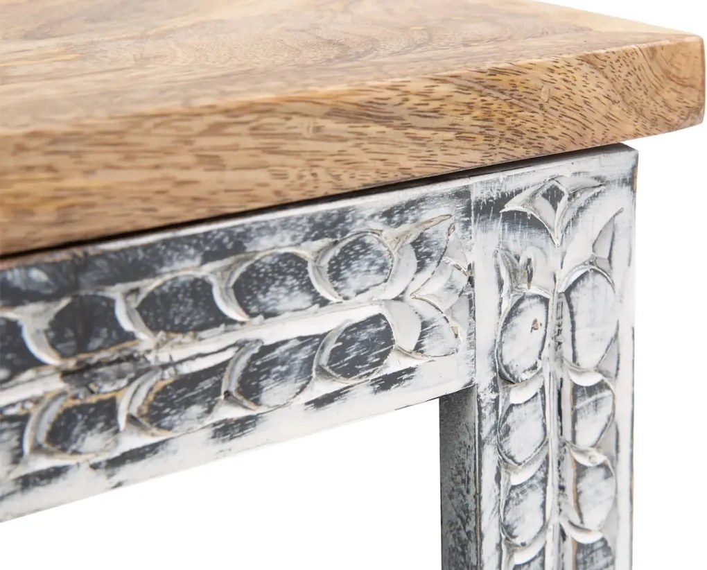 furniture-nabytek.cz - Masivní zrcadlová skříňka Santoro z dřeva Mango, šedá