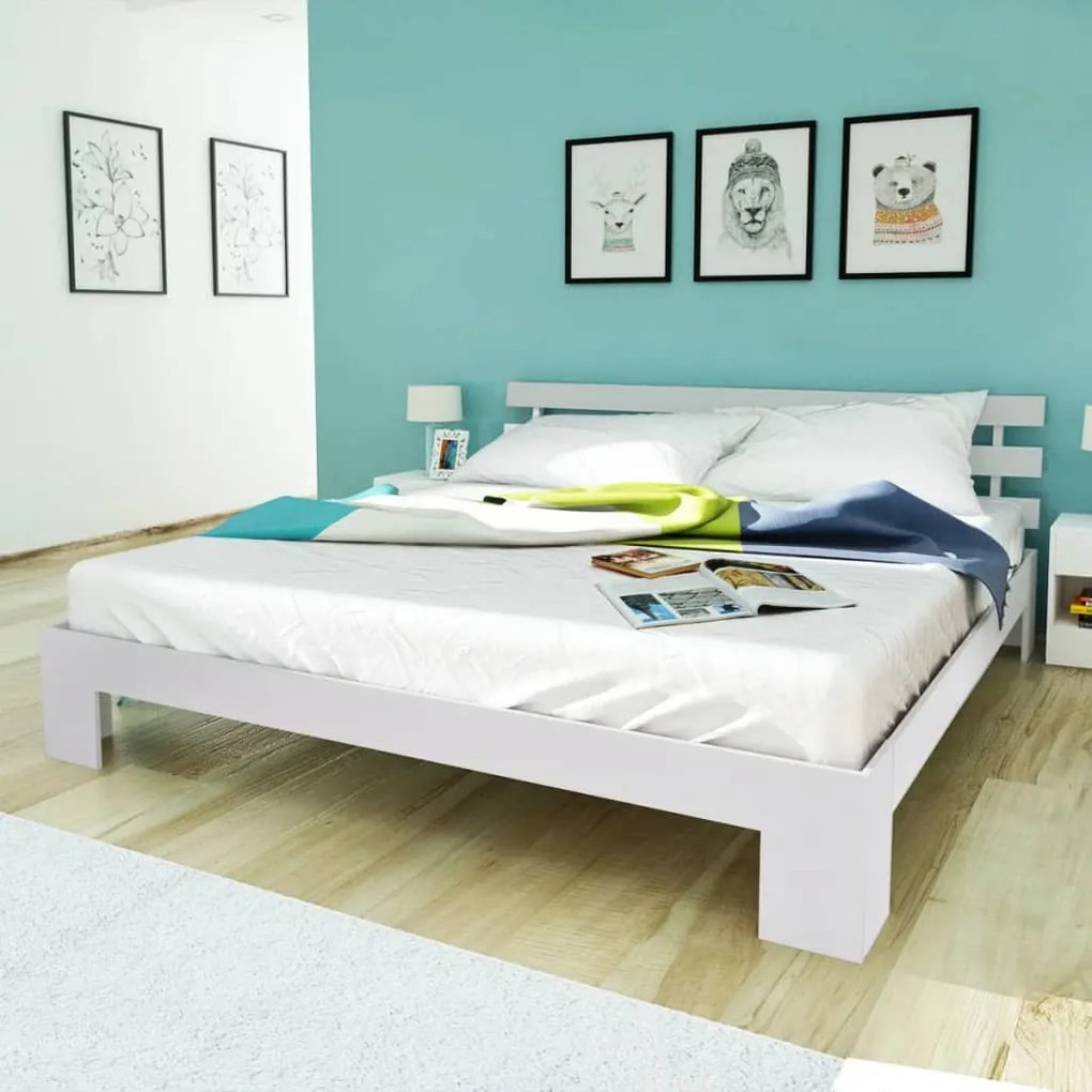 242507 vidaXL Rám postele bílý masivní borové dřevo 180 x 200 cm