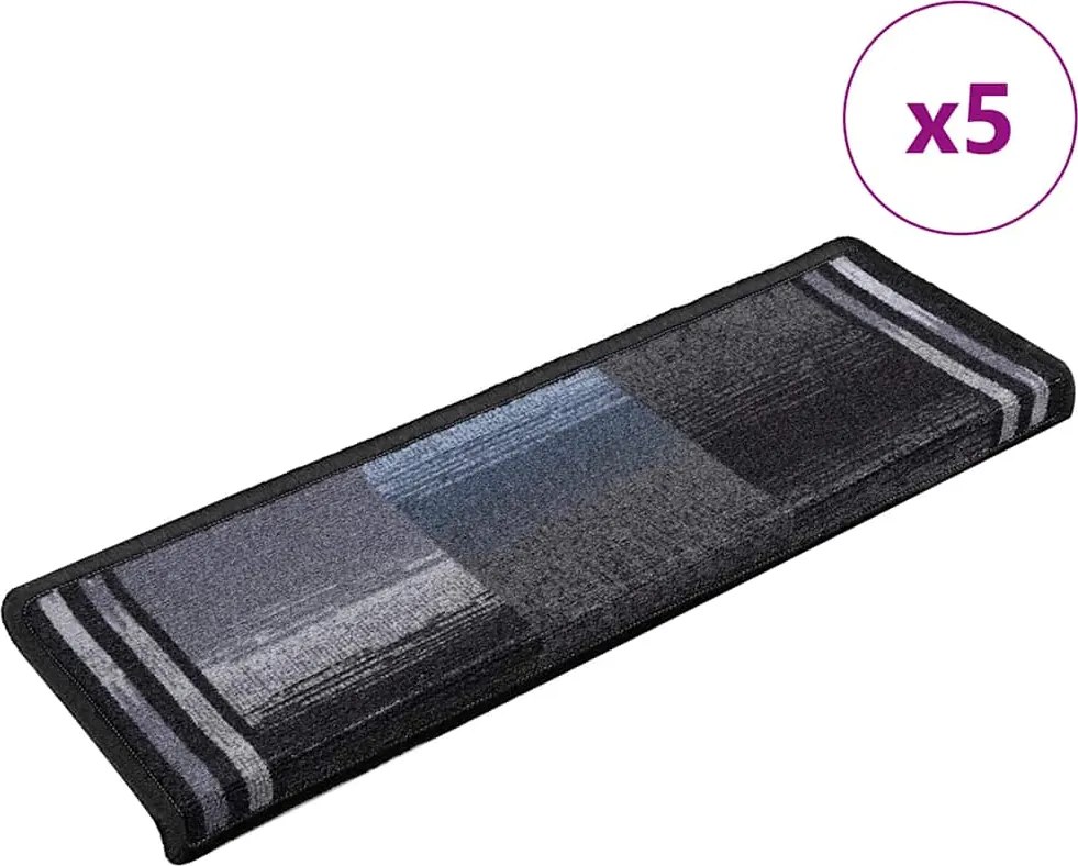 Nášlapy na schody samolepicí 5 ks 65x21x4 cm černošedé 149842