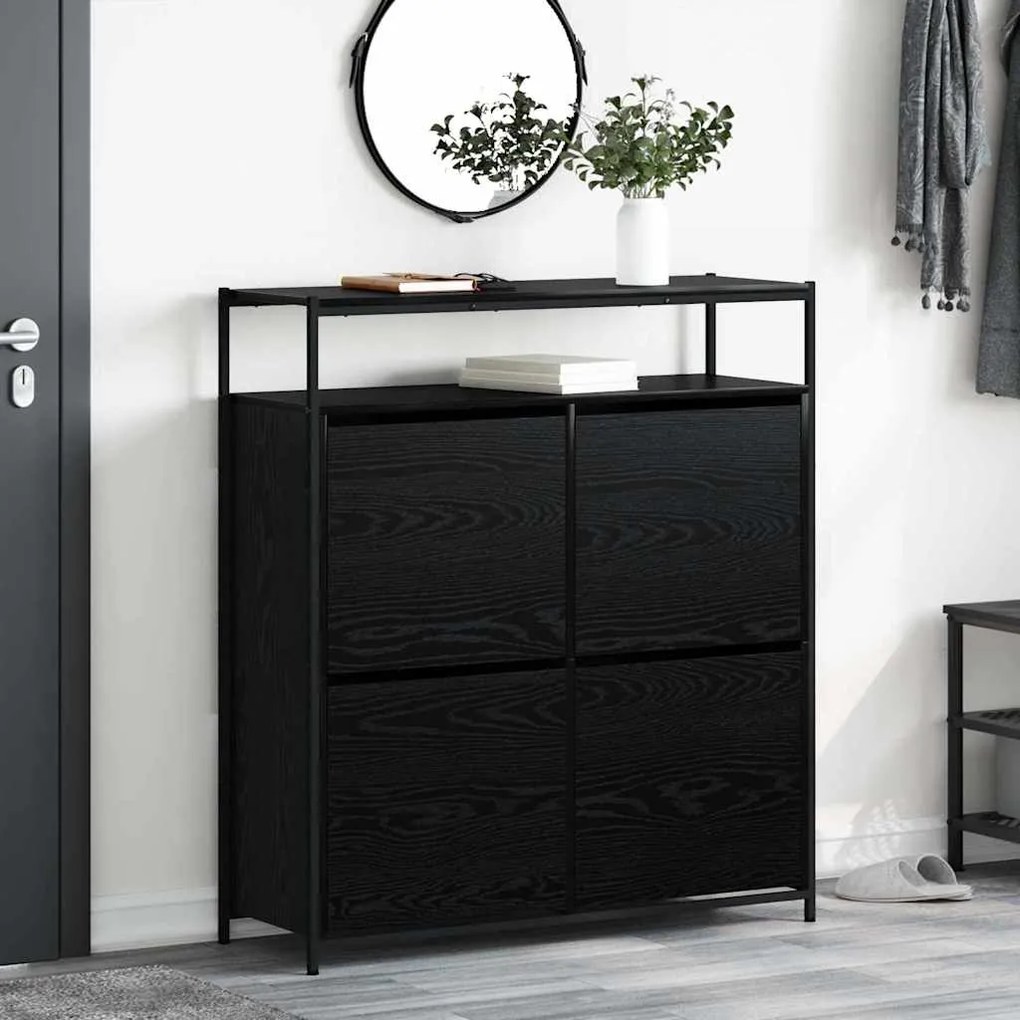 Skříň na obuv 100 x 34 x 112 cm Kompozitní dřevo Černý dub 3365549