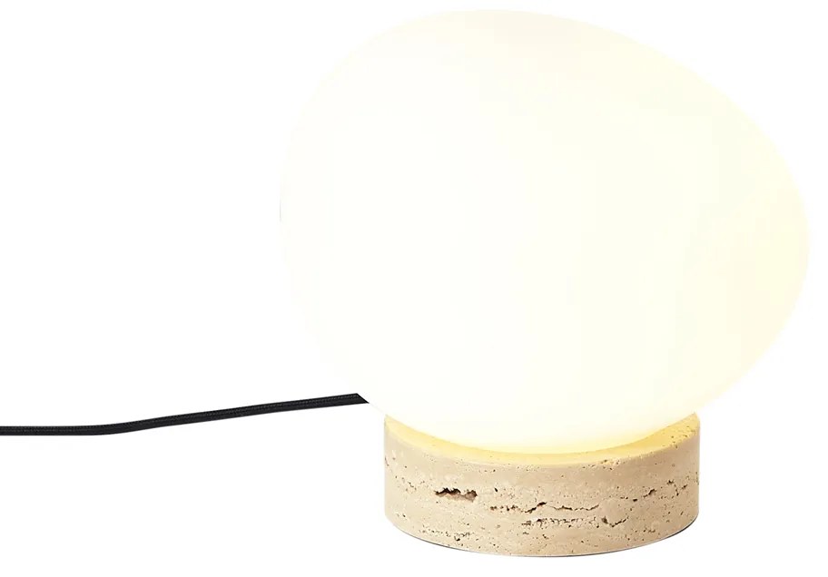 Japandi stolní lampa béžová s opálovým sklem - Sally Biano.cz
