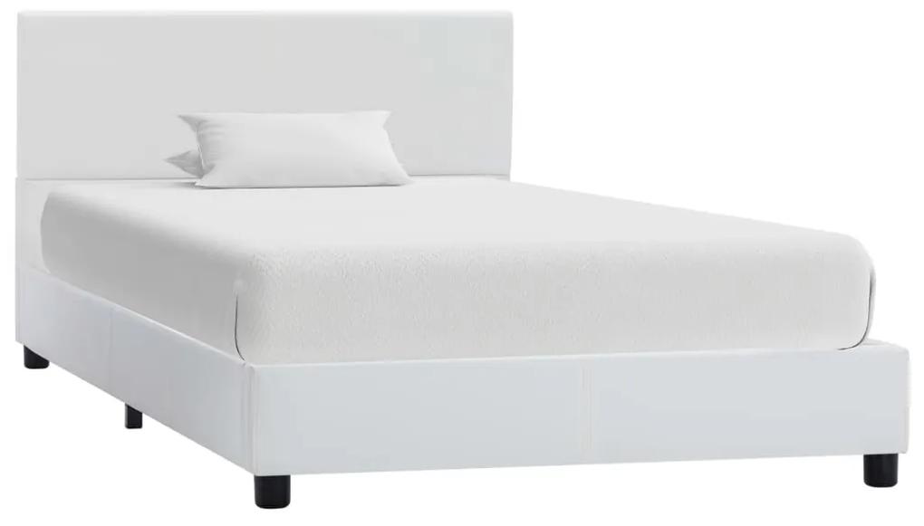 284762 vidaXL Rám postele bílý umělá kůže 90 x 200 cm