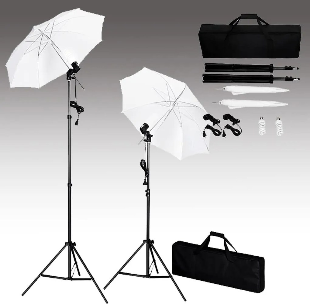 Foto studio set s fotopozadím, osvětlením a deštníky 3055087
