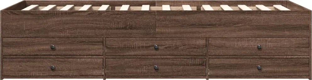 Válenda se zásuvkami bez matrace hnědý dub 75 x 190 cm 3280894