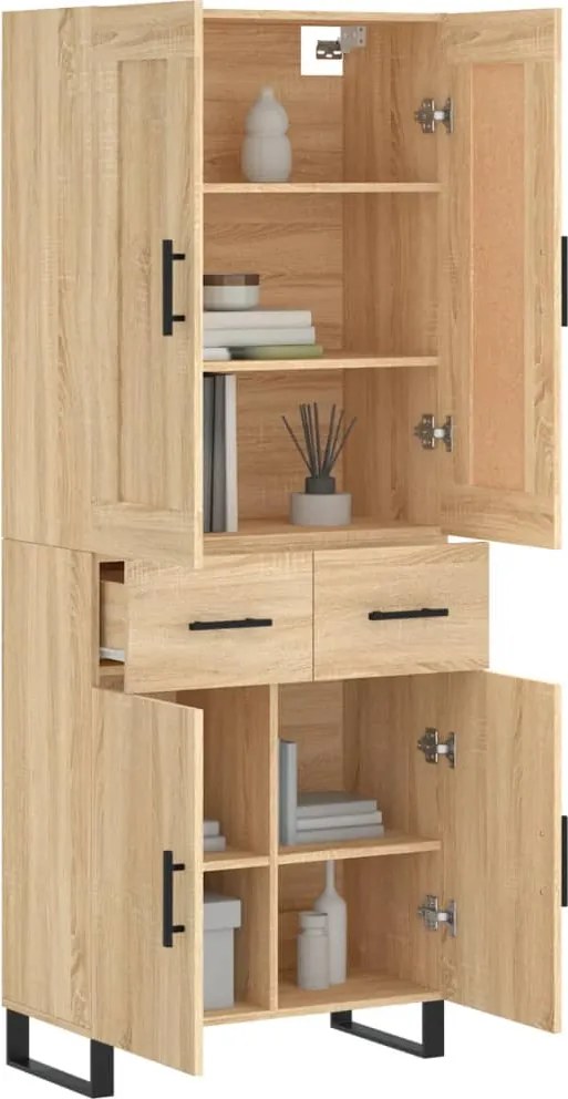 Skříň highboard dub sonoma 69,5 x 34 x 180 cm kompozitní dřevo 3199900
