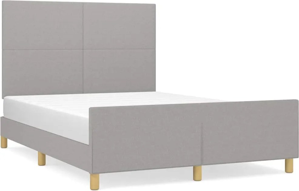 Rám postele bez matrace světle šedý 140 x 190 cm textil 3124887
