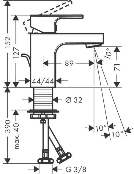 Hansgrohe Vernis Shape Umyvadlová baterie s výpustí, CoolStart, černá matná 71593670