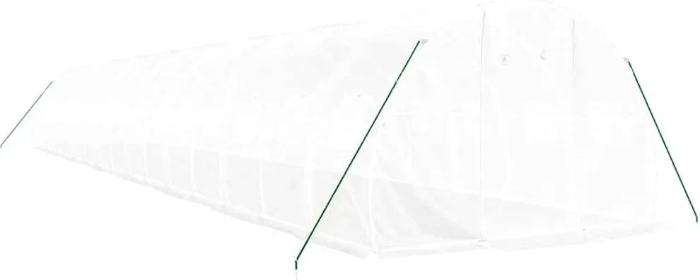 Skleník s ocelovým rámem bílý 48 m² 16 x 3 x 2 m 3188056