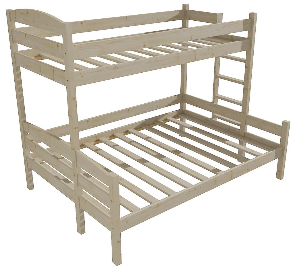 Vomaks Patrová postel s rozšířeným spodním lůžkem PPS 001 Rozměr: 90/140 x 200 cm, Barva: moření dub, Varianta: vlevo