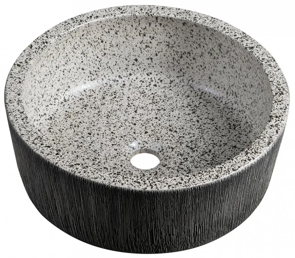 Sapho PRIORI keramické umyvadlo na desku, Ø 41 cm, granit PI035
