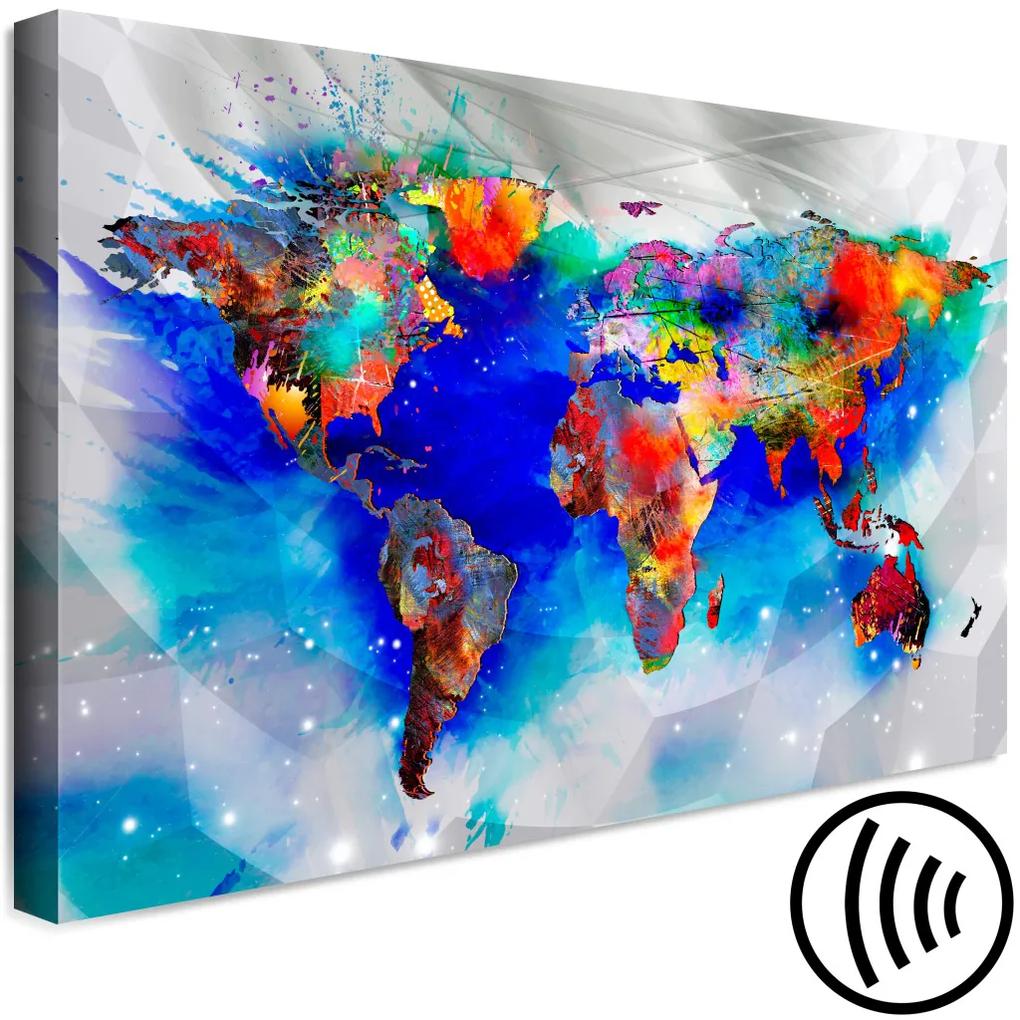 Obraz Svět barev (1-dílný) široký - Barevná mapa světa a abstrakce
