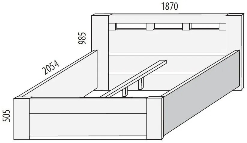 Postel dvoulůžko s úložným prostorem VALENCIA senior, čelní výklop, masiv buk