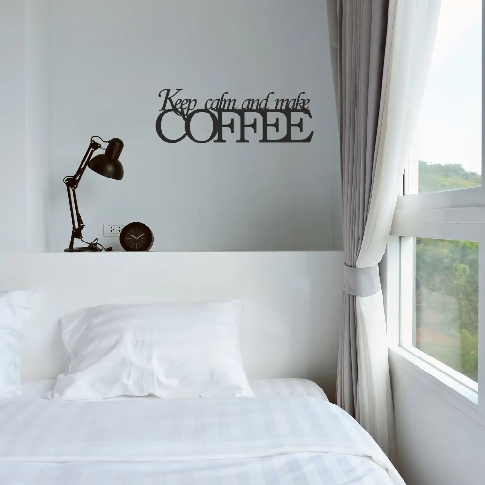 Nápis na zeď do kuchyně Coffee 20 x 60 cm Zrcadlová