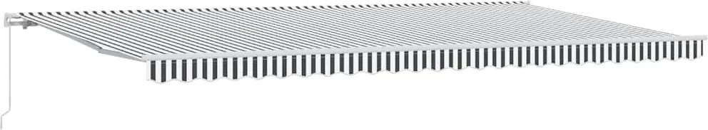 Ručně zatahovací markýza antracitová a bílá 500 x 300 cm 3216033