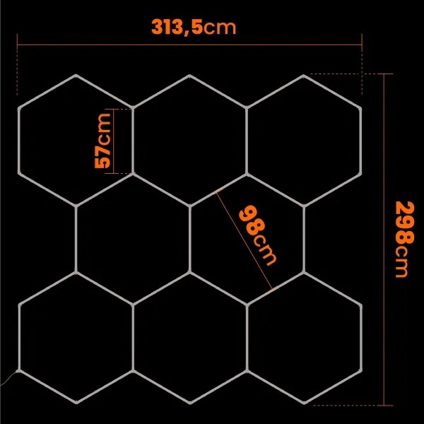 LED Stropní svítidlo LED/350W/85-265V 4000K 313x298 cm CRI 90 IP44 bílá