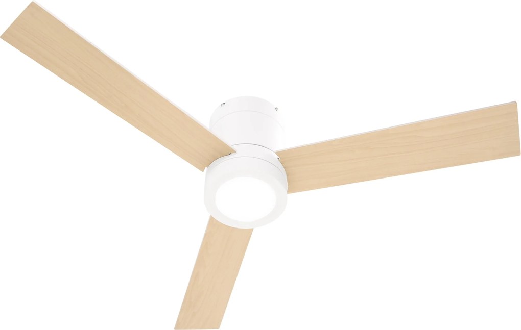 HOMCOM Stropní Ventilátor s Osvětlením, Dálkové Ovládání, 48W Stropní Světlo s Ventilátorem, 112 cm Tichý Stropní Lampa s Nastavitelným Osvětlením a Č