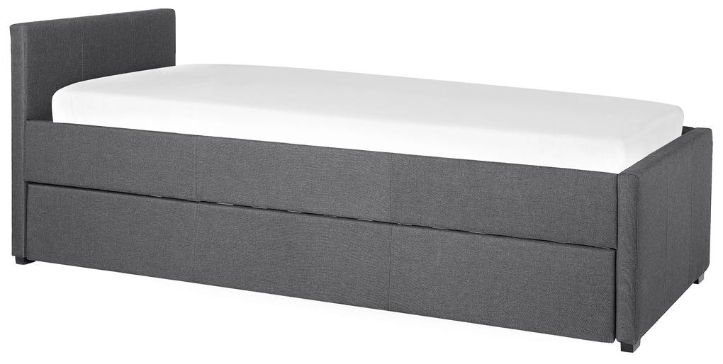 Rozkladací čalounená postel 80 x 200 cm tmavě šedá MARMANDE Beliani