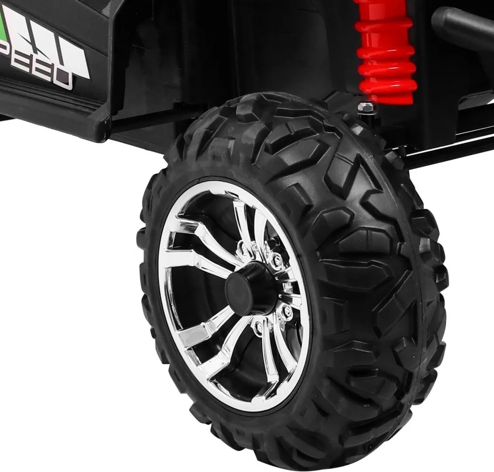Ramiz Terénní bugina pro děti modrá + pohon 4x4 + dálkové ovládání + nosič zavazadel + rádio MP3 + LED