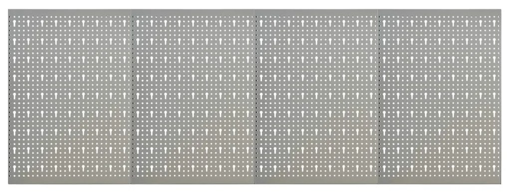 Nástěnné děrované panely 4 ks 40 x 58 cm ocel 145350