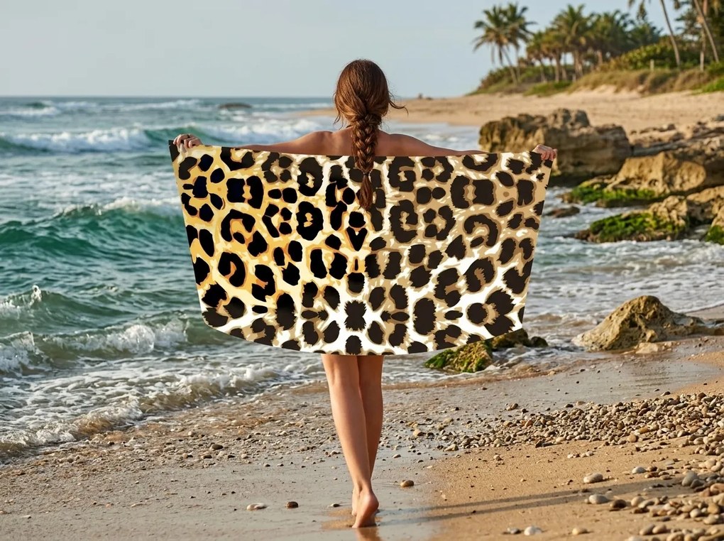 Rychleschnoucí XL plážová osuška SAVANNA barevná 100 x 180 cm, 100% mikrovlákno