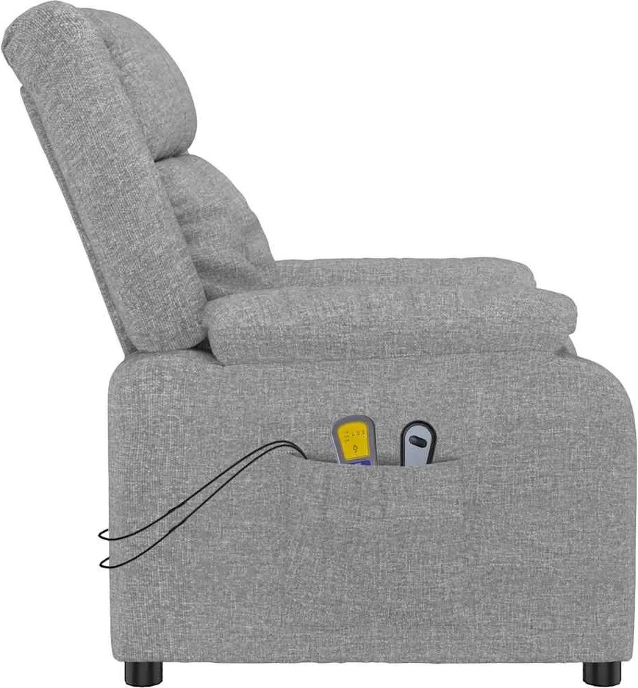 Elektrické masážní křeslo světle šedé textil 3143579
