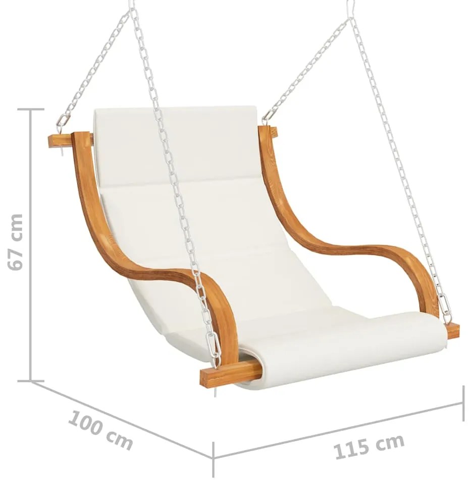vidaXL Marketos Závěsné křeslo bez houpacího rámu s poduškou ohýbané dřevo